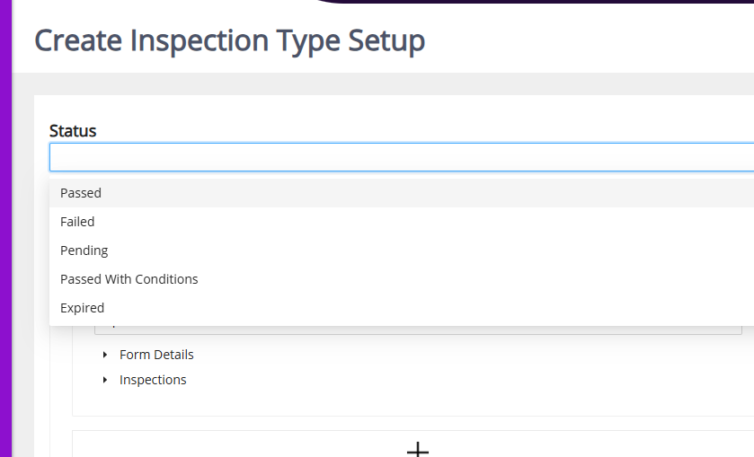 Create & Connect a Form with Inspection type – Vitre Support